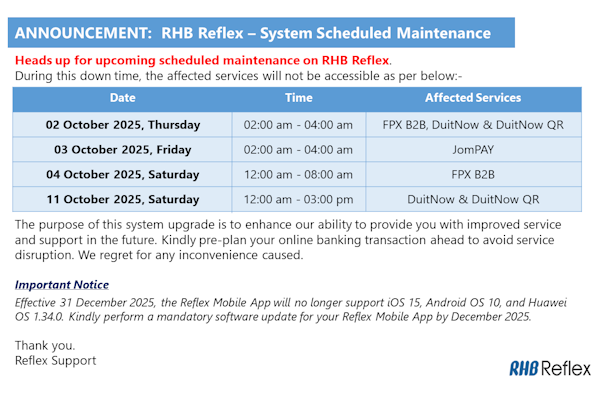 Welcome to RHB Bank at 06 Oct 2025 03:36
