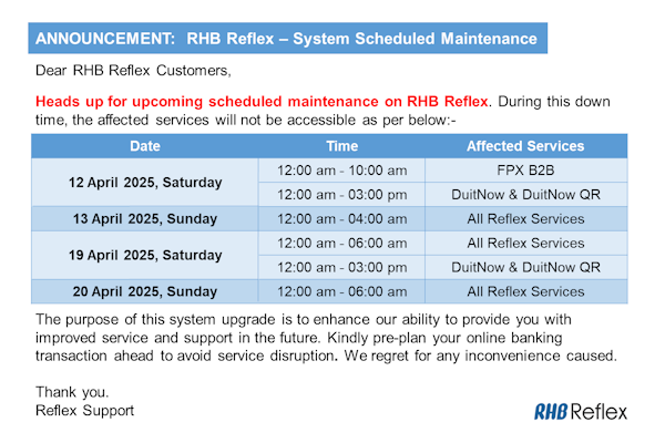 Welcome to RHB Bank at 07 Apr 2025 00:13