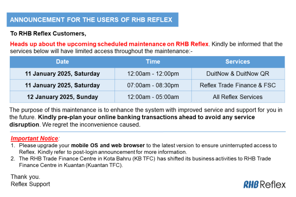 Welcome to RHB Bank at 11 Jan 2025 07:06