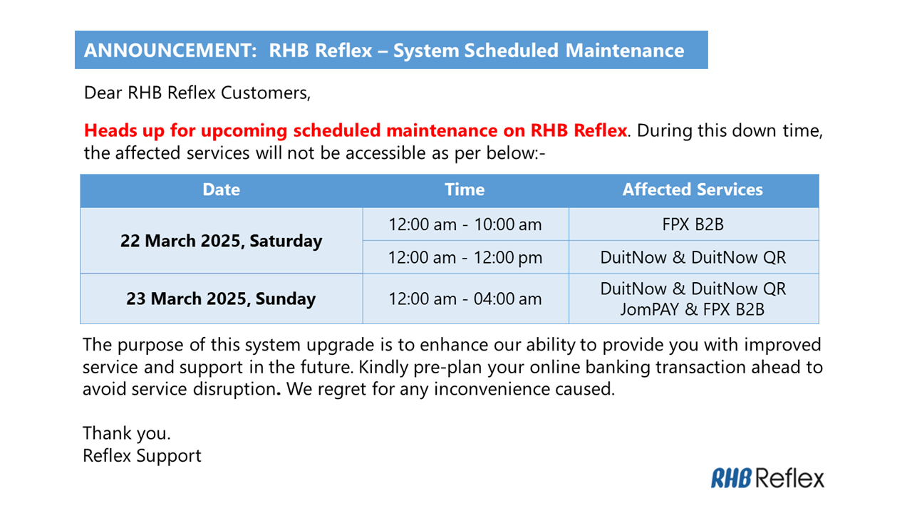 Welcome to RHB Bank at 25 Mar 2025 06:50