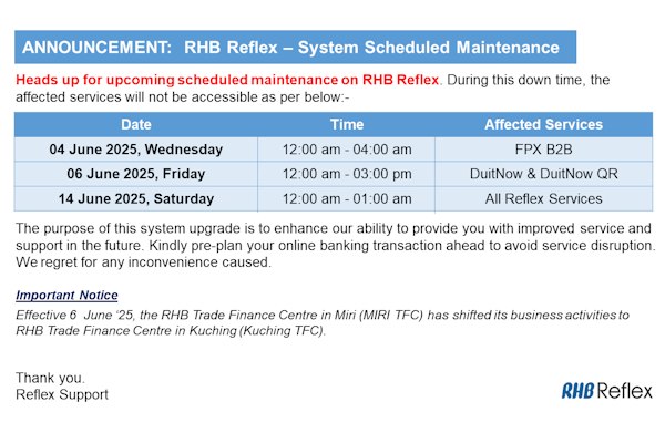 Welcome to RHB Bank at 06 Jun 2025 07:16
